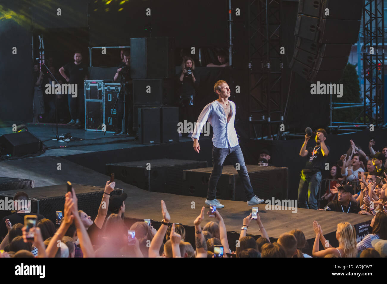 LVIV, UKRAINE - June 18, 2019: Svyatoslav Vakarchuk ukrainian rock ...