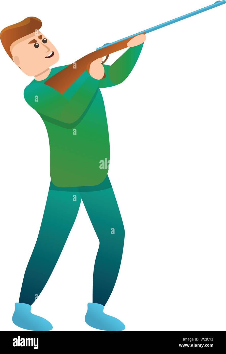 Man hunter shooting icon. Cartoon of man hunter shooting vector icon ...