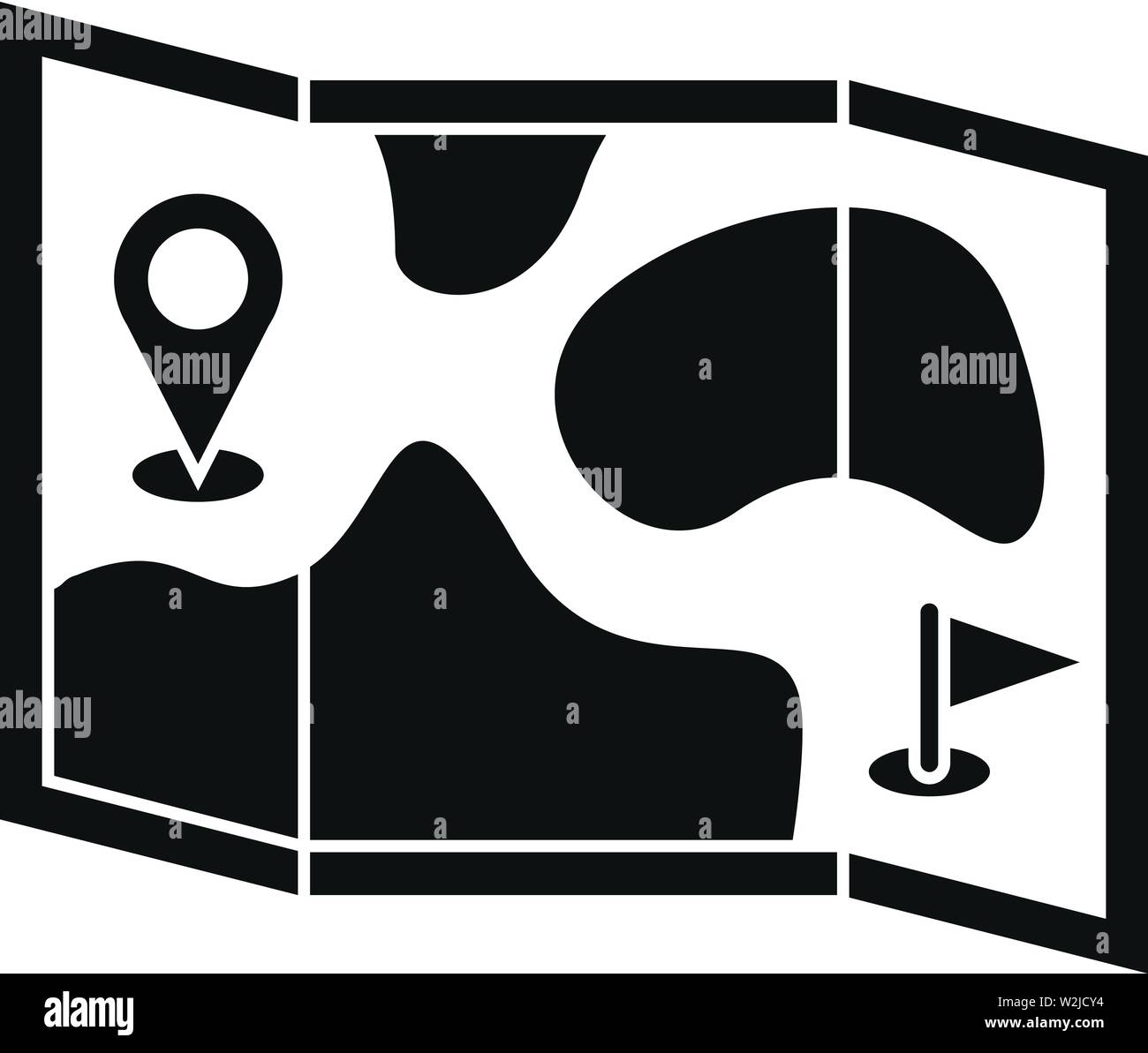 Golf field map icon. Simple illustration of golf field map vector icon ...