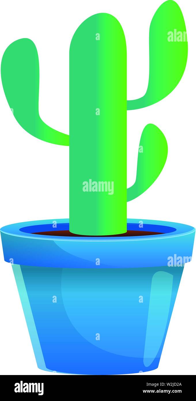Cactus pot icon. Cartoon of cactus pot vector icon for web design ...