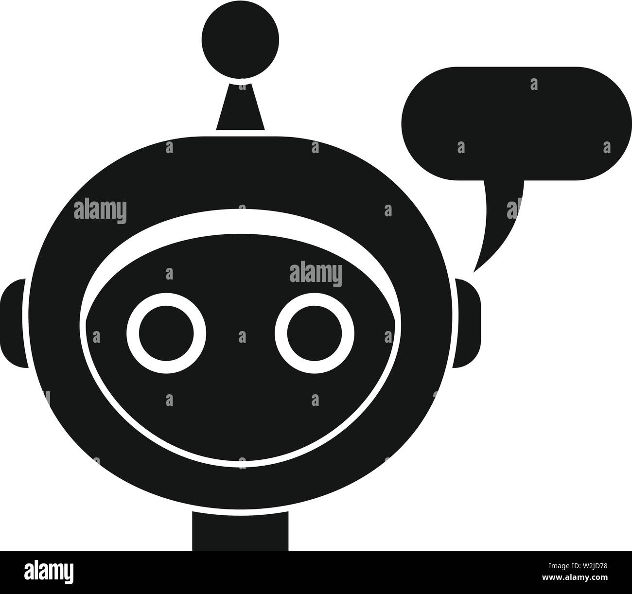 Mobile chatbot icon. Simple illustration of mobile chatbot vector icon ...