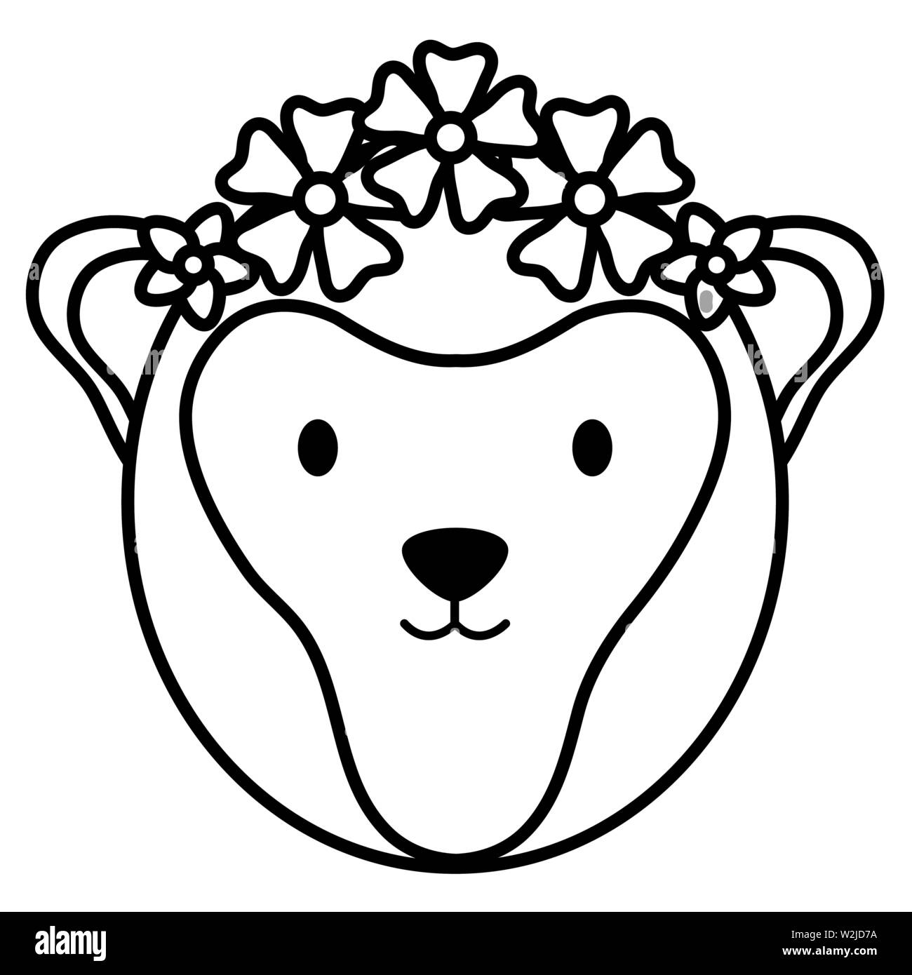 cute female monkey childish character vector illustration design Stock ...