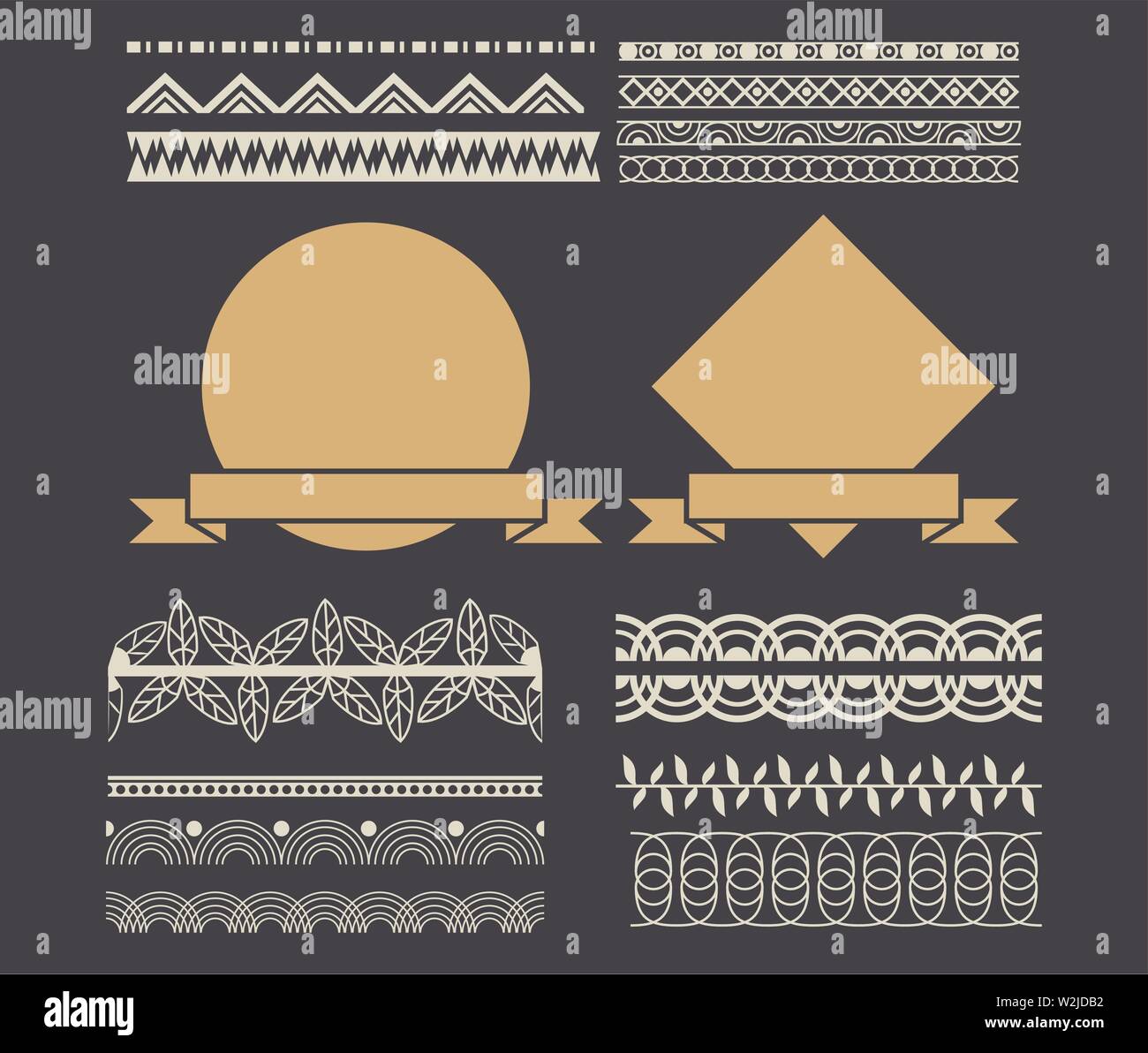 set of decorative ribbon banners cartoon Stock Vector Image & Art - Alamy