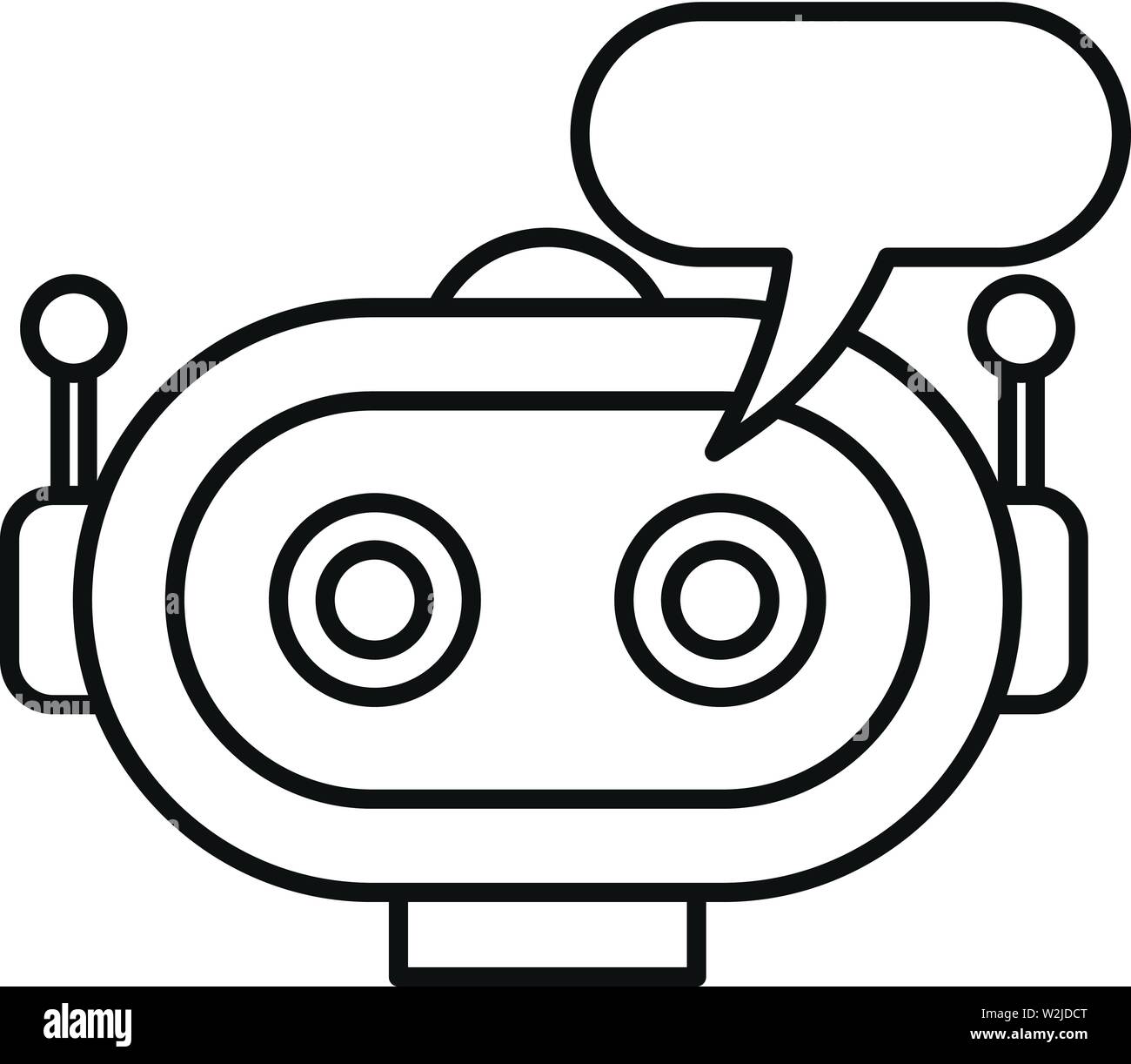 Chatbot icon. Outline chatbot vector icon for web design isolated on ... Chatbot icon. Outline chatbot vector icon for web design isolated on ...
