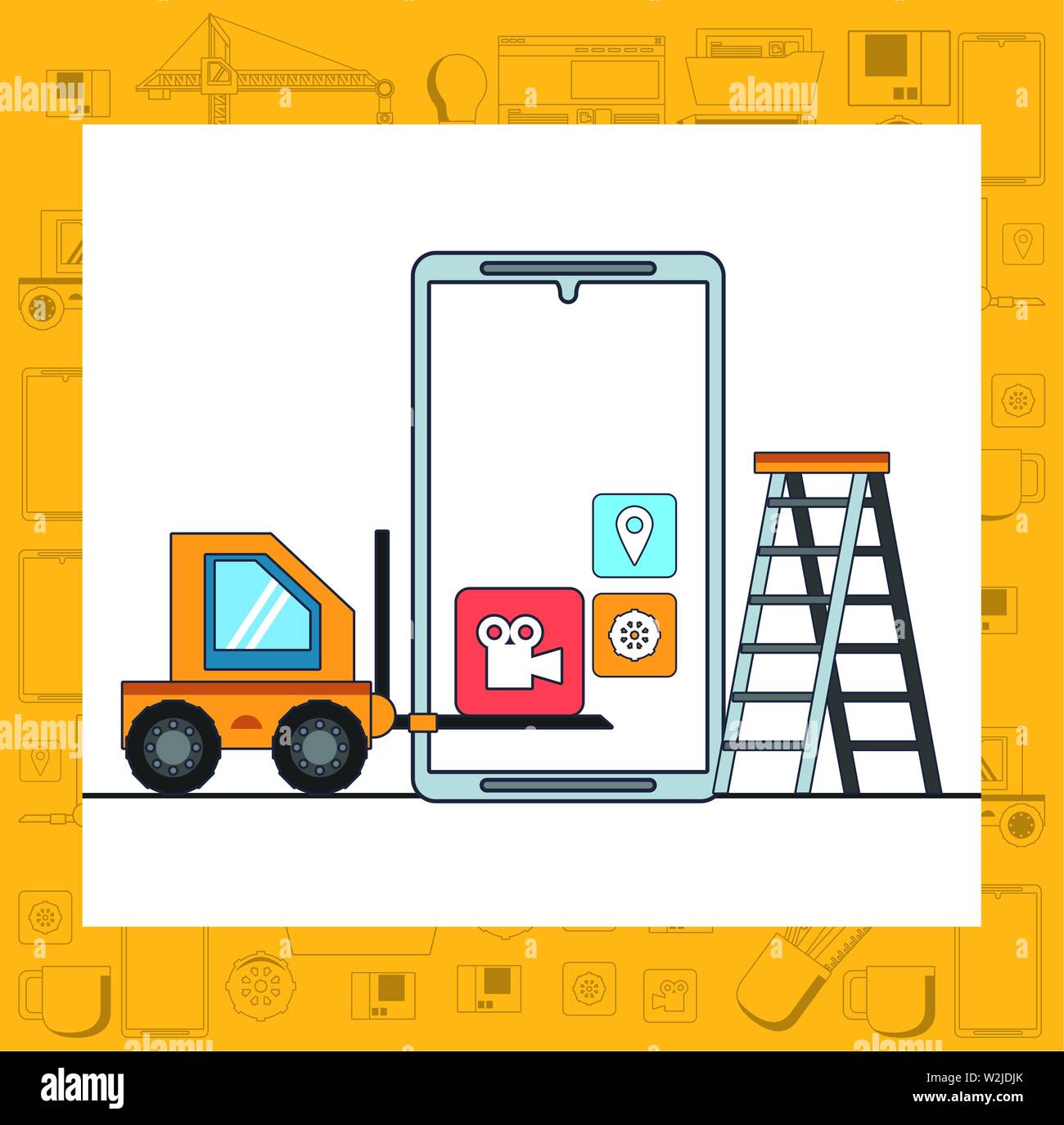 technology device maintenance support concept cartoon Stock Vector ...