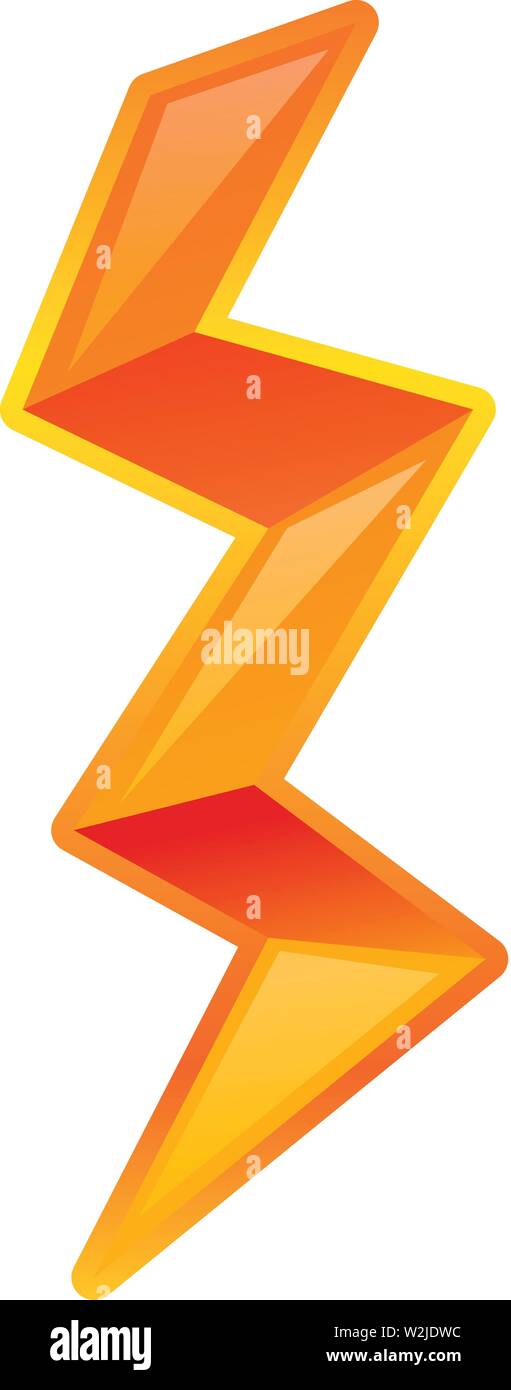 Orange lightning bolt icon. Cartoon of orange lightning bolt vector ...