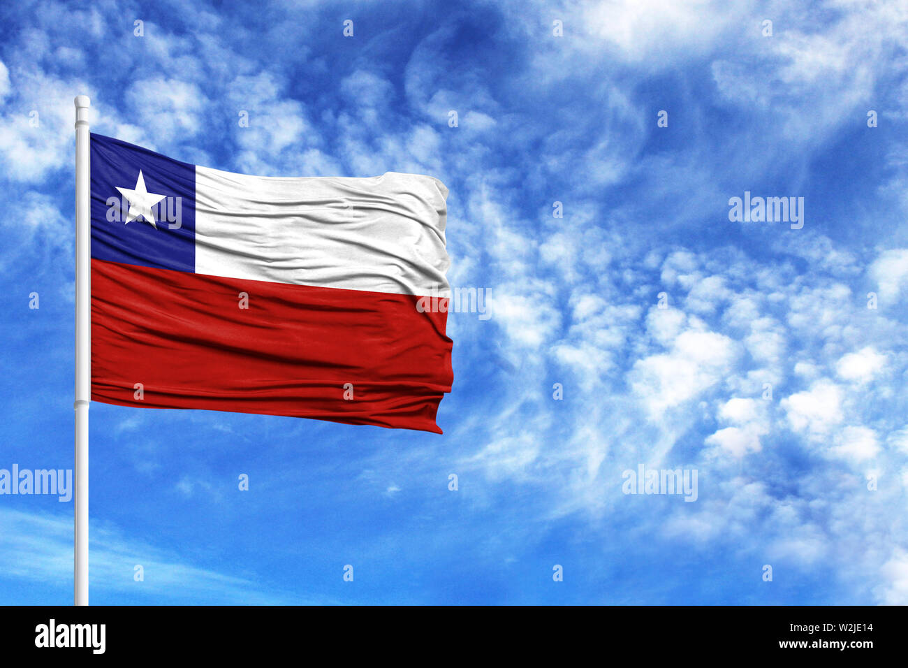 Chile national flag waving isolated hi-res stock photography and images ...