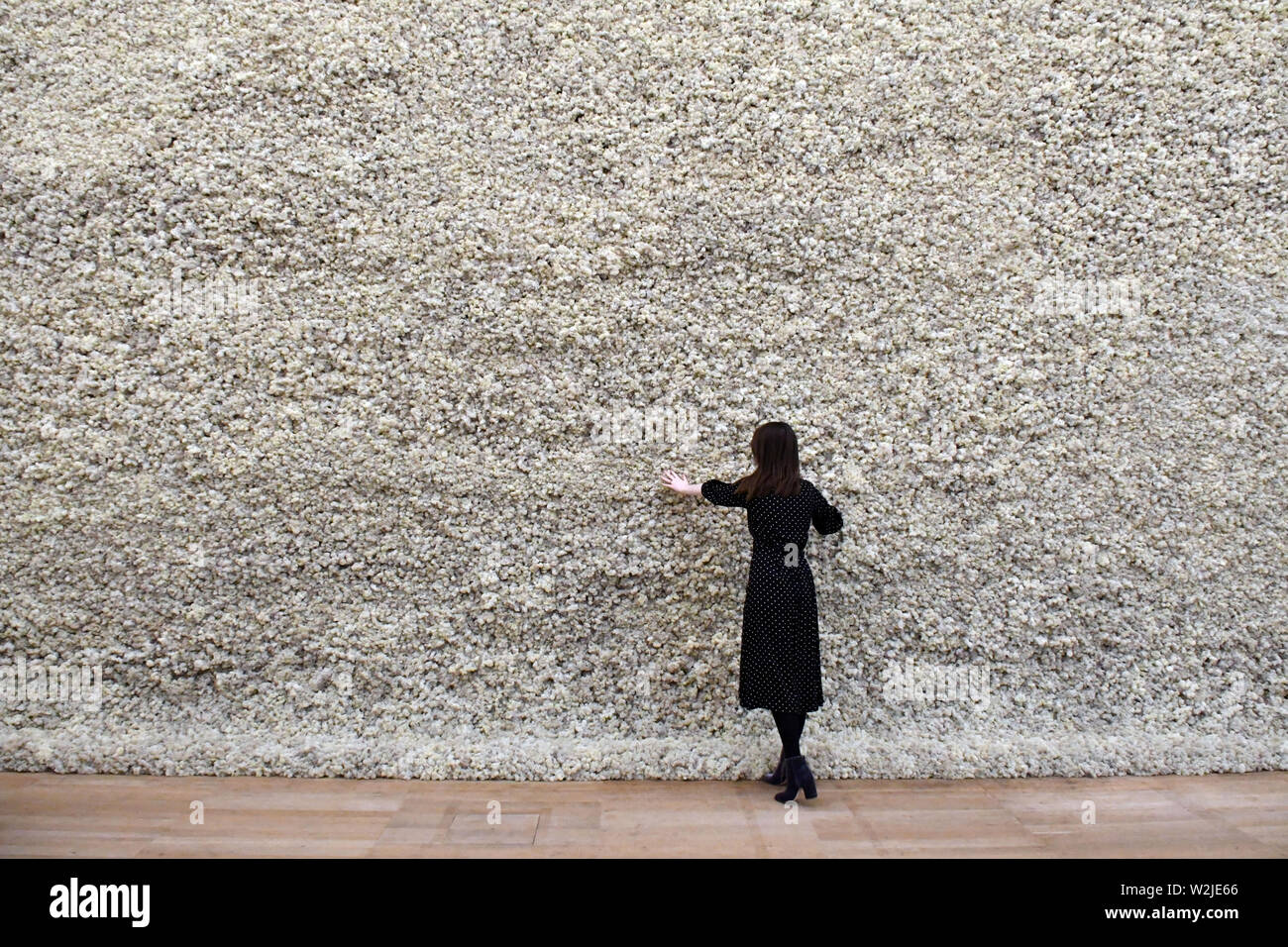 Tate Modern, London, UK. 9th July 2019. Olafur Eliasson, Moss wall 1994 ...