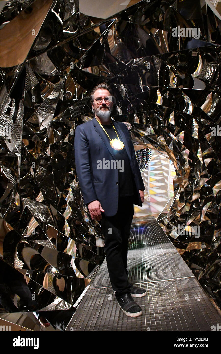 Tate Modern, London, UK. 9th July 2019. Artist Olafur Eliasson with his ...