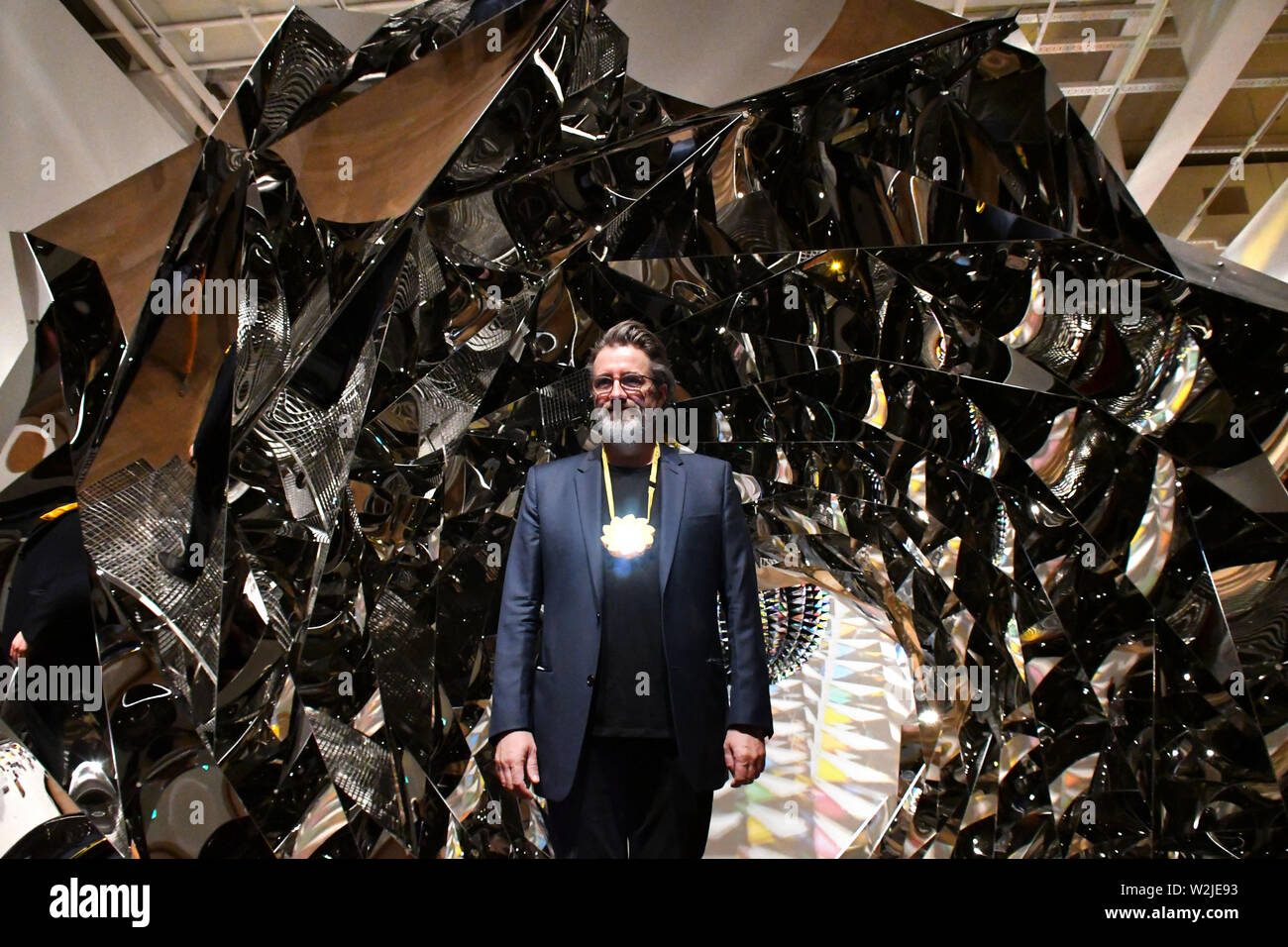 Tate Modern, London, UK. 9th July 2019. Artist Olafur Eliasson with his ...