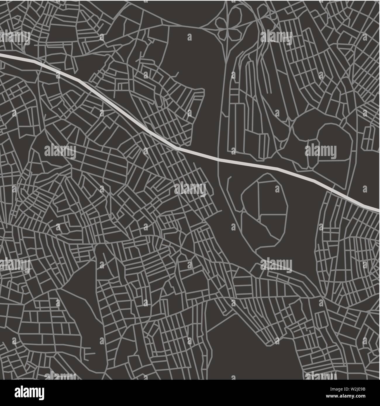 Vector abstract city map in black and white Stock Vector Image & Art ...