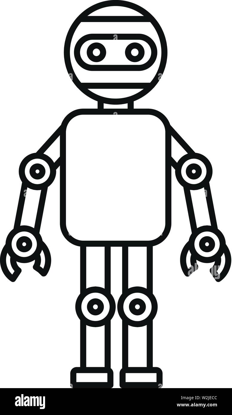 Machine humanoid icon. Outline machine humanoid vector icon for web ...