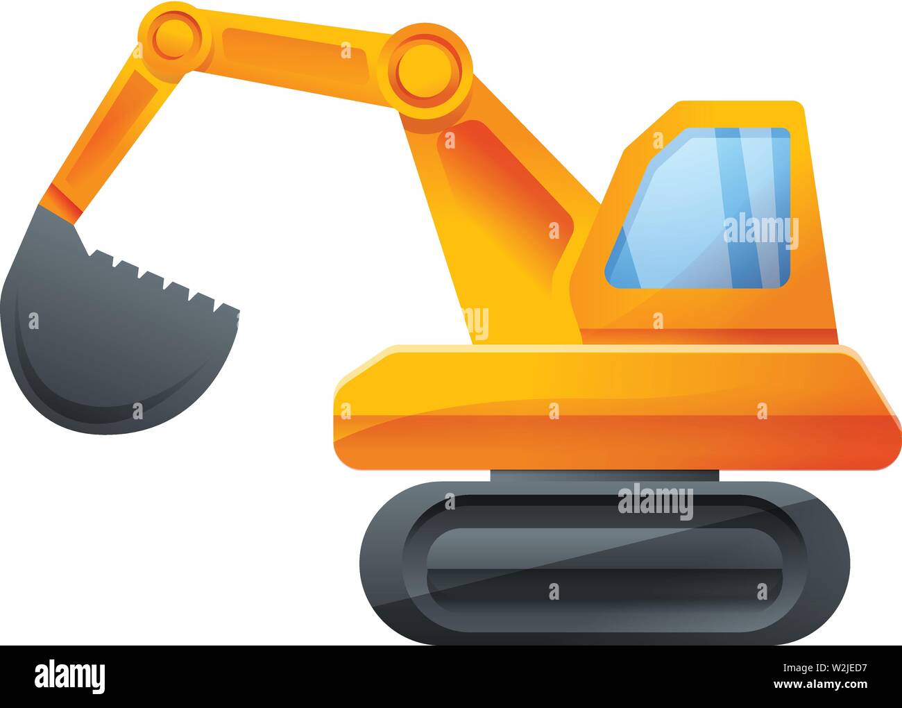 Construction excavator icon. Cartoon of construction excavator vector ...