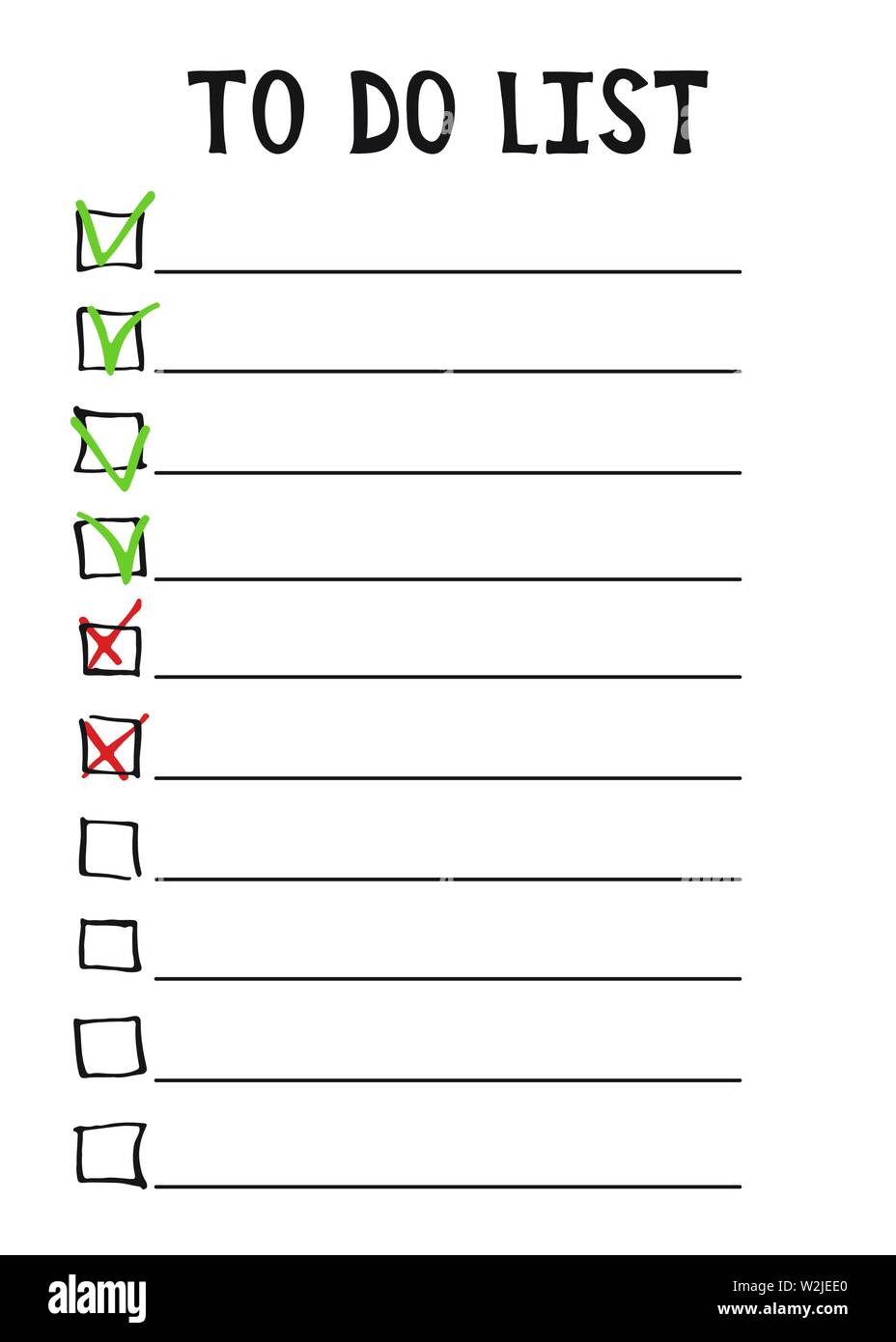To do list. Doodle design. Vector illustration. Empty notepad checklist ...