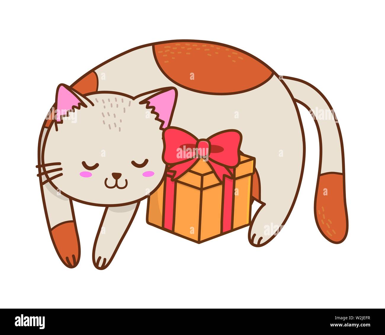 cute pet little animal kitty cat birthday party concept cartoon vector ...