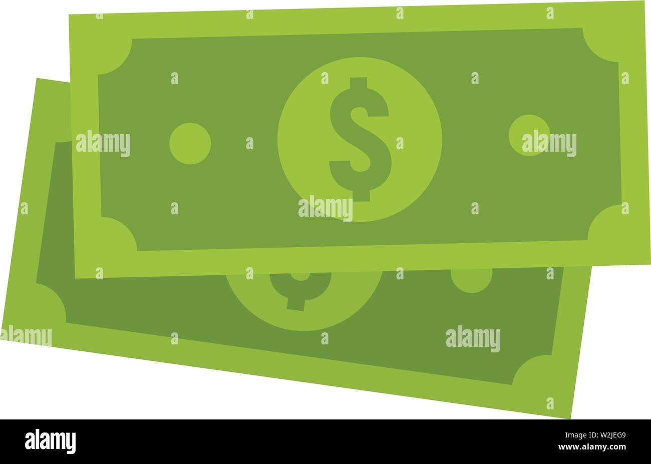 Green dollar banknote icon. Flat illustration of green dollar banknote ...