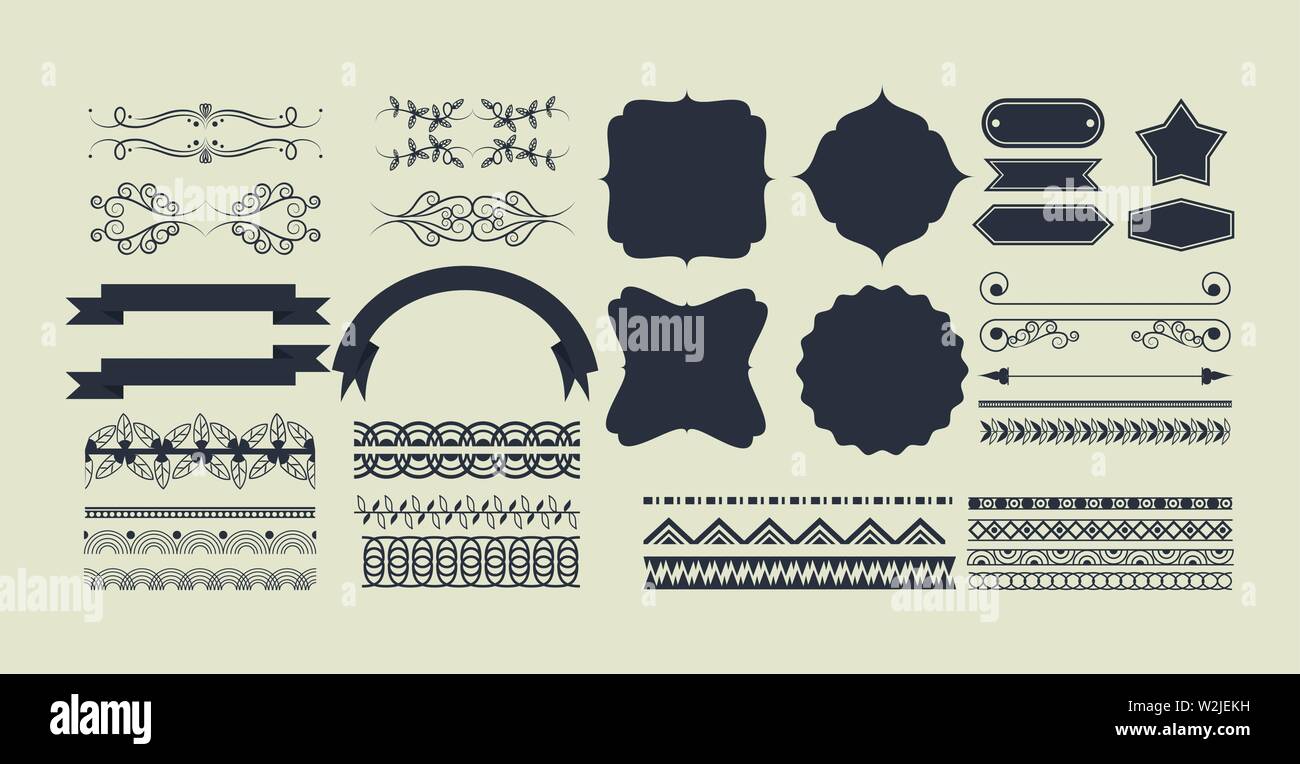 set of decorative ribbon banners cartoon Stock Vector Image & Art - Alamy