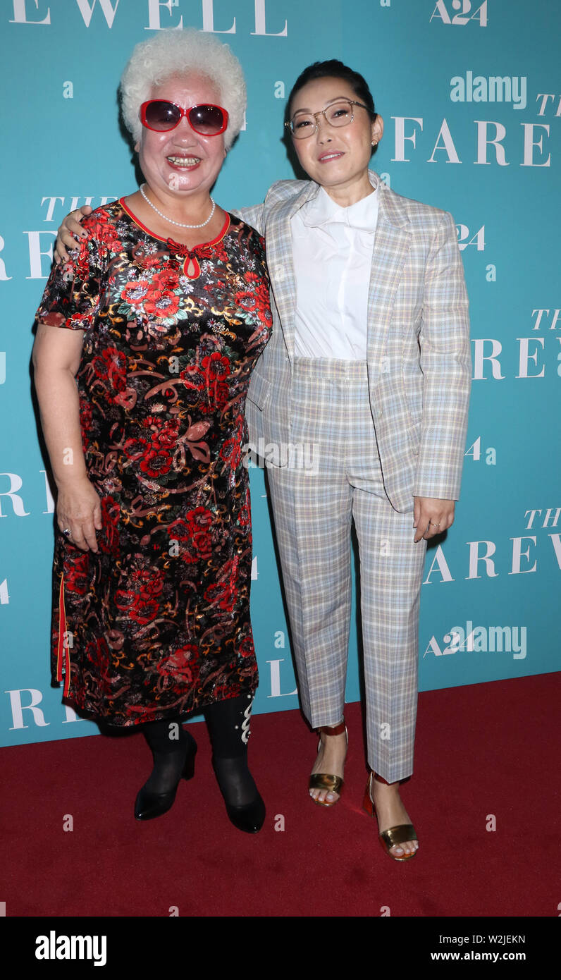 July 08, 2019.Hong Lu, Lulu Wang attend A24 screening of The Farewell ...