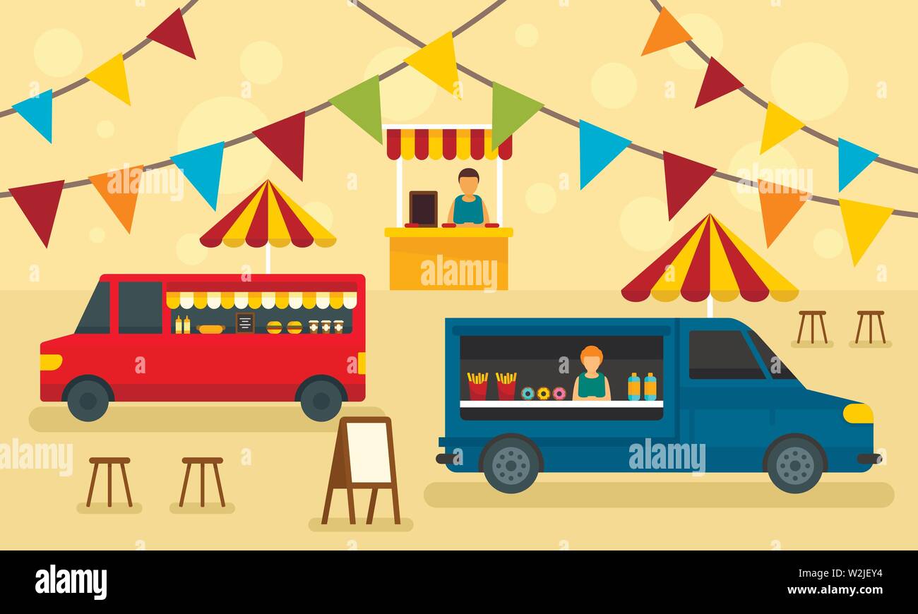 Food Festival Concept Banner Flat Illustration Of Food Festival Vector food-festival-concept-banner-flat-illustration-of-food-festival-vector