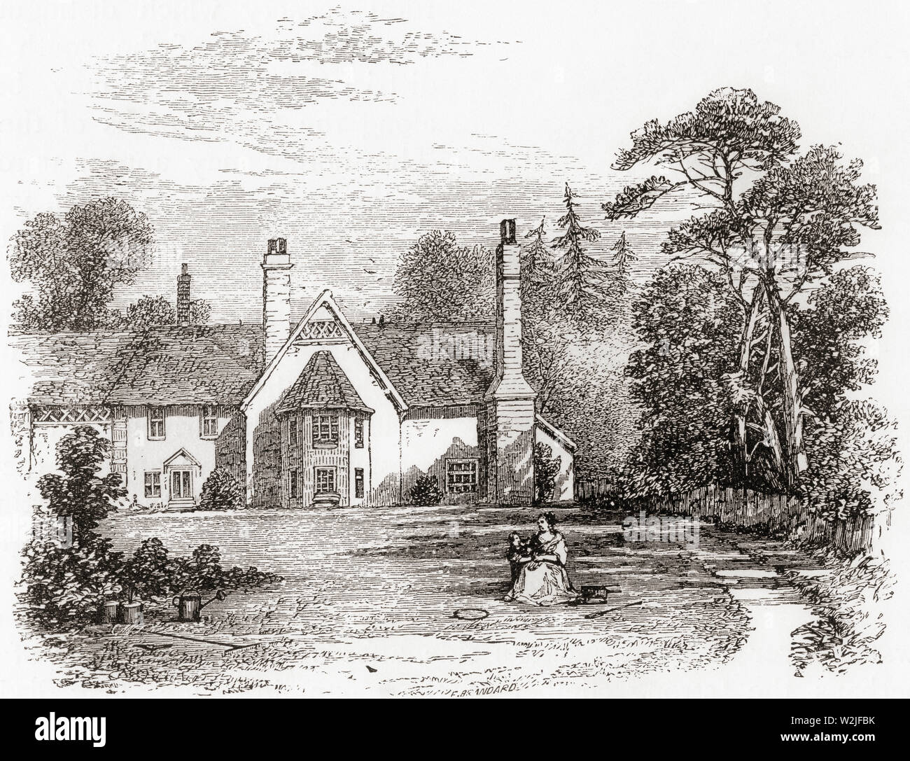 The birthplace of Cowper, Berkhamsted Rectory, Hertfordshire, England ...