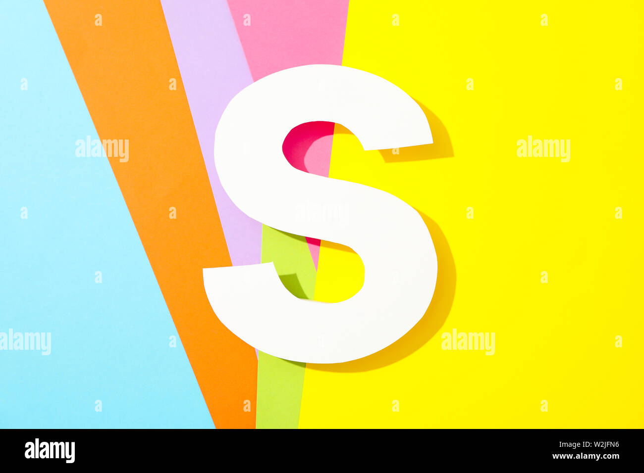 Letter S on multicolor background, space for text Stock Photo - Alamy