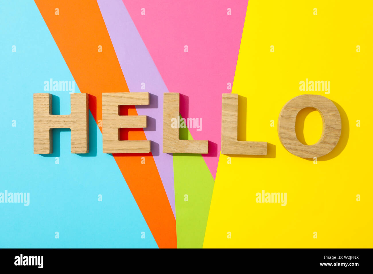 Hello with wooden letters hi-res stock photography and images - Alamy