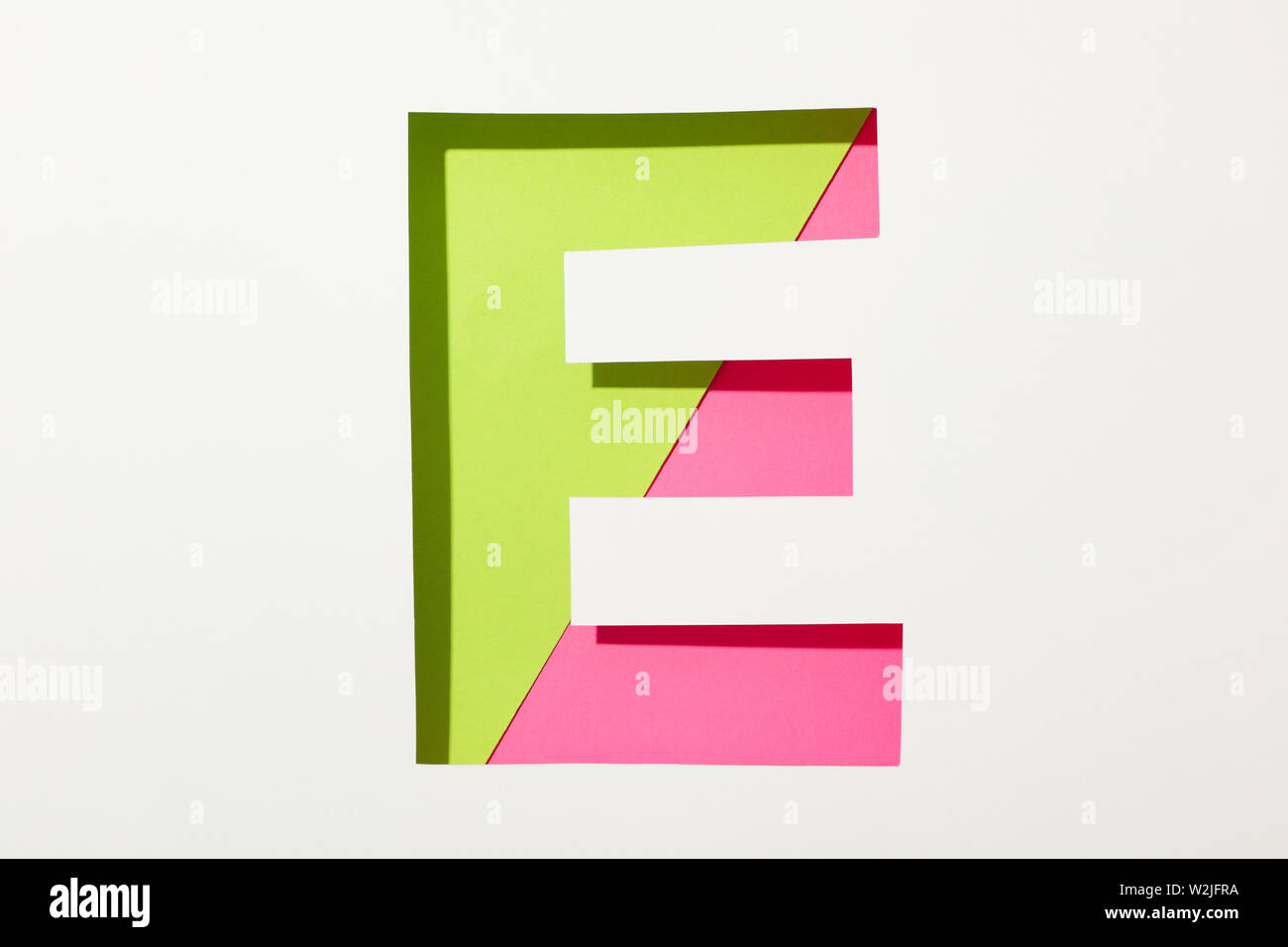 Two color letter E on white background, space for text Stock Photo - Alamy