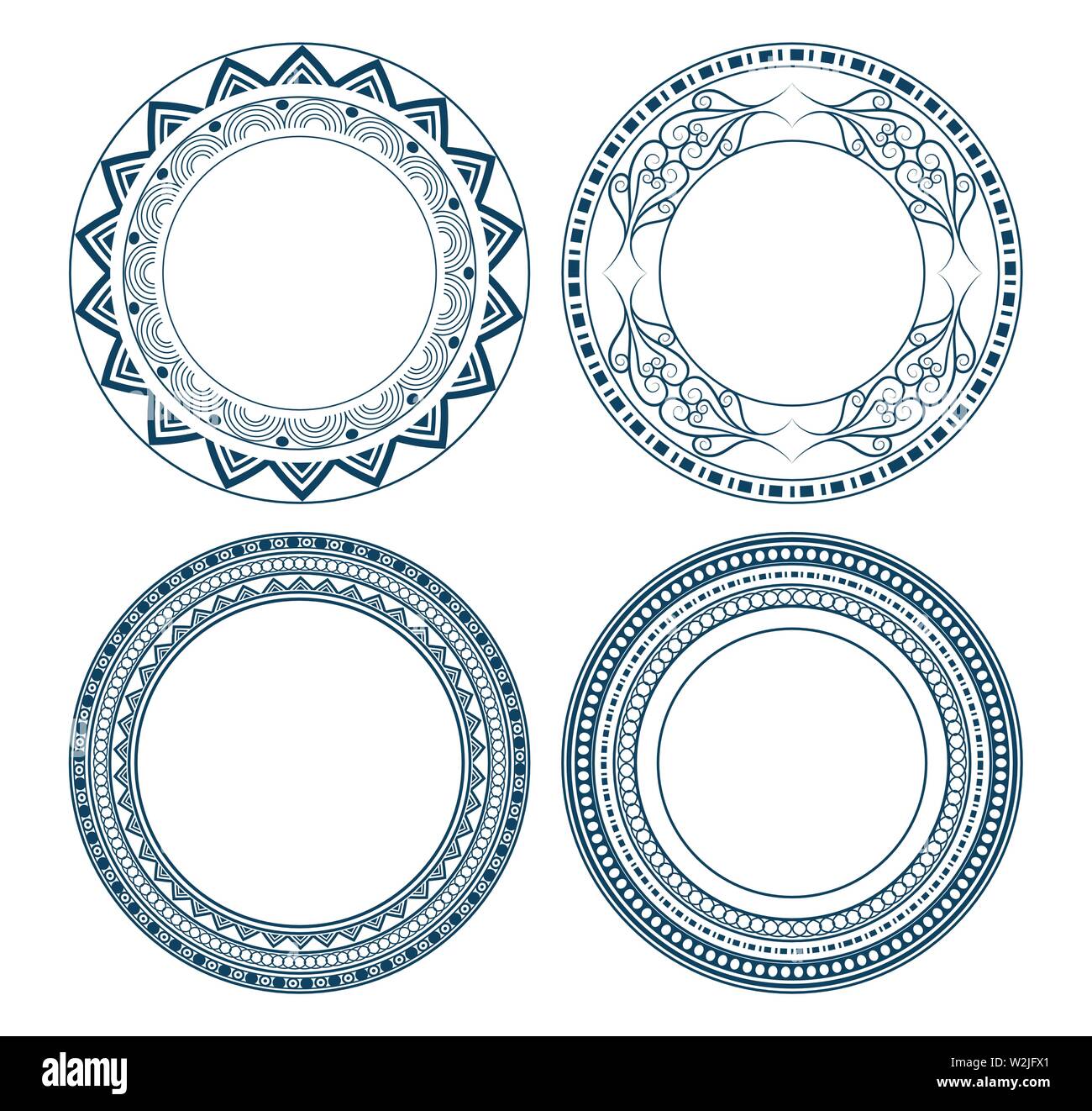 round icon decorative emblems cartoon Stock Vector Image & Art - Alamy