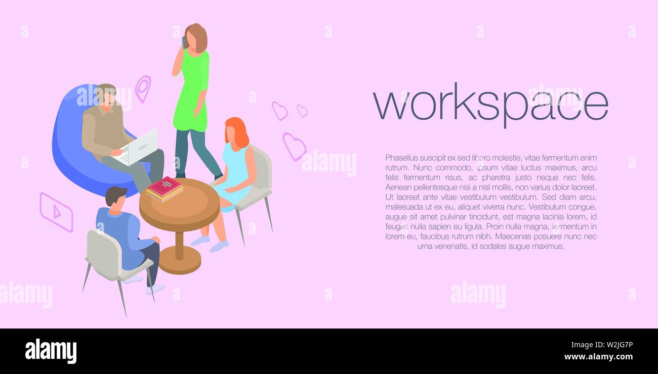 Workspace concept banner, isometric style Stock Vector Image & Art - Alamy