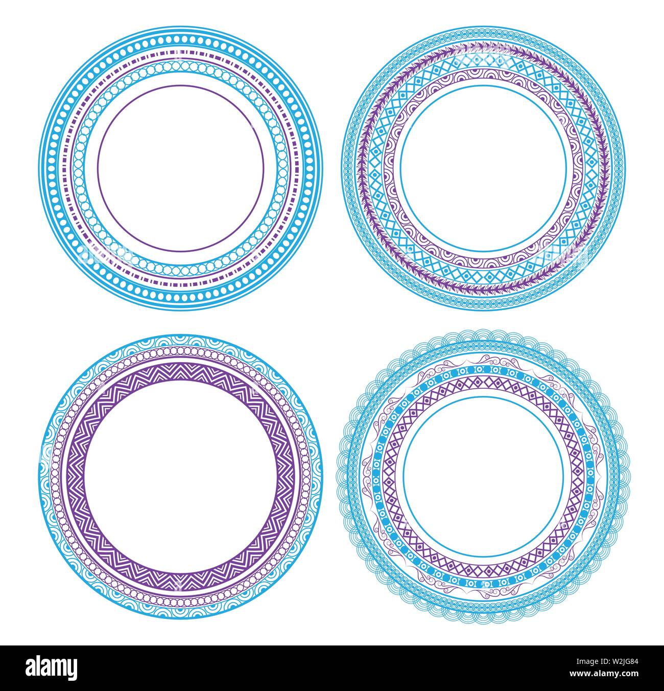 round icon decorative emblems cartoon Stock Vector Image & Art - Alamy