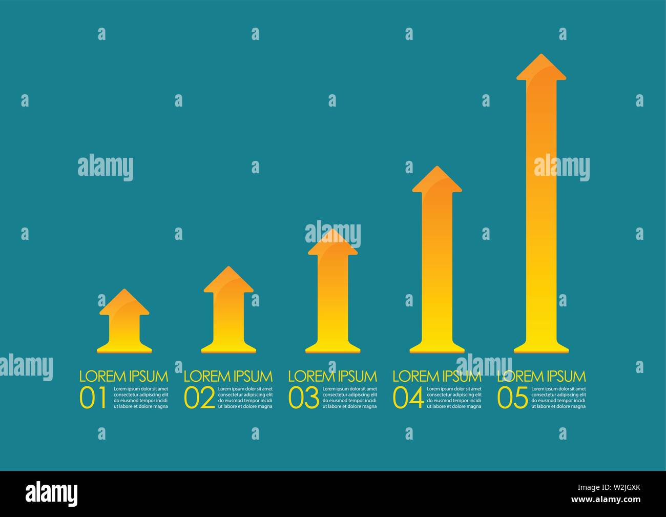 Growing up arrow chart infographic. Vector illustration Stock Vector ...