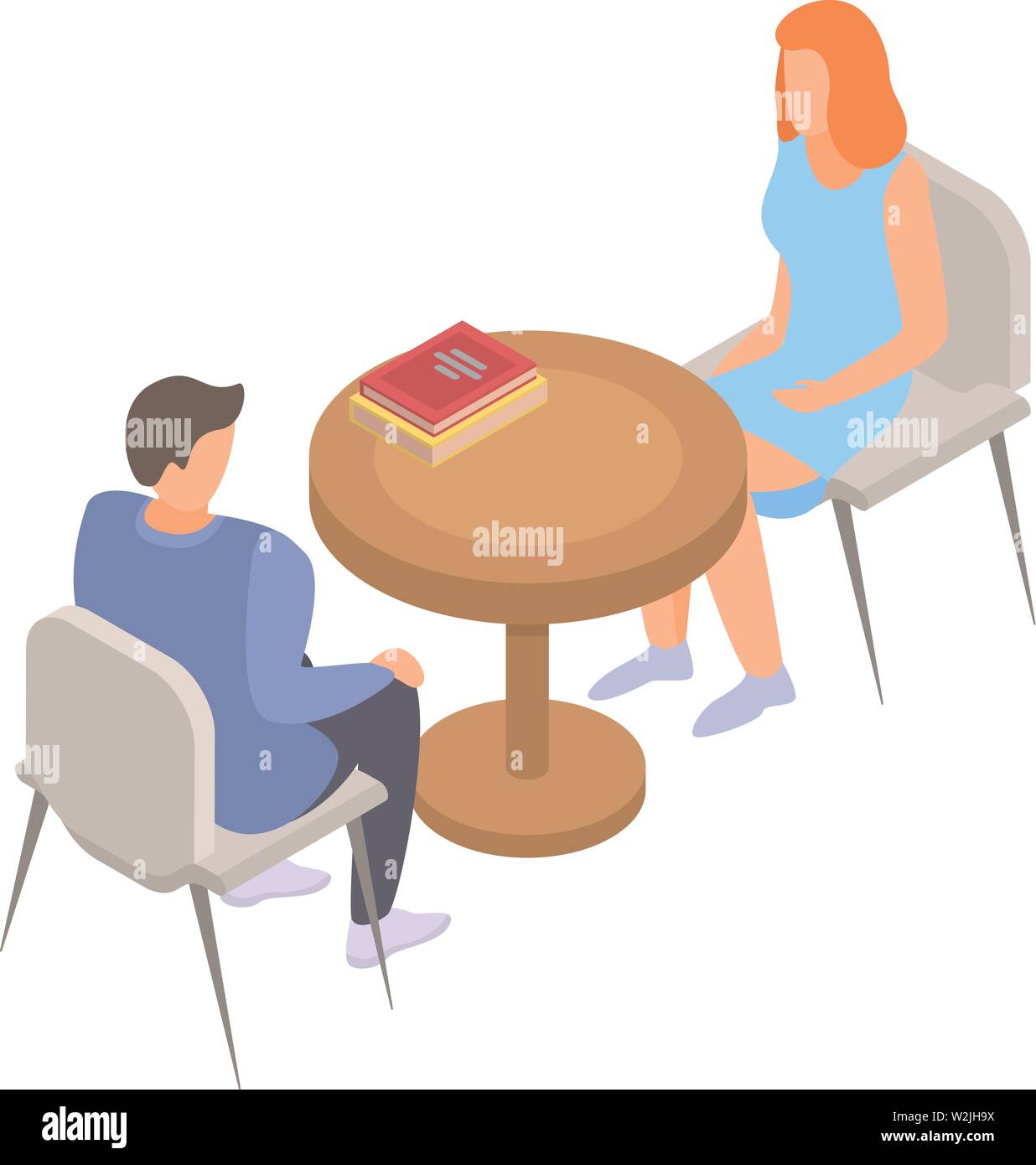Woman man talking meet icon, isometric style Stock Vector Image & Art ...