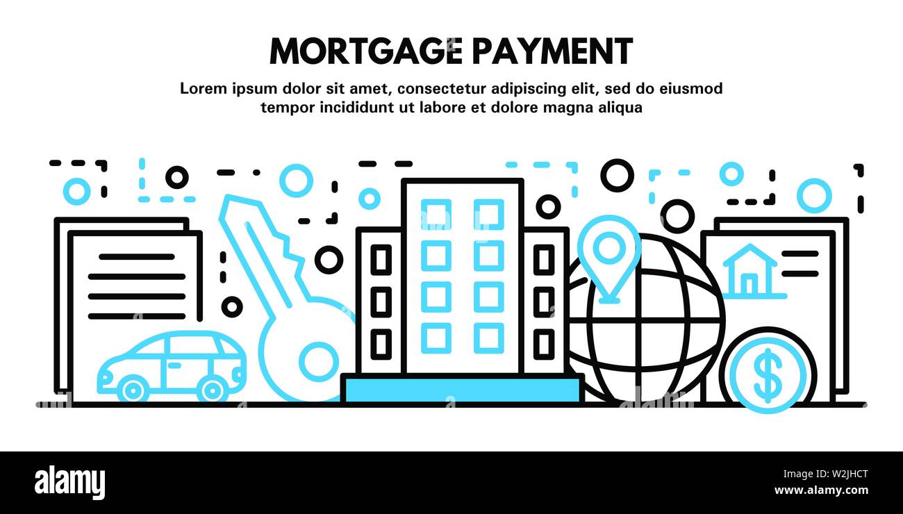 Mortgage banner design man Cut Out Stock Images & Pictures - Alamy