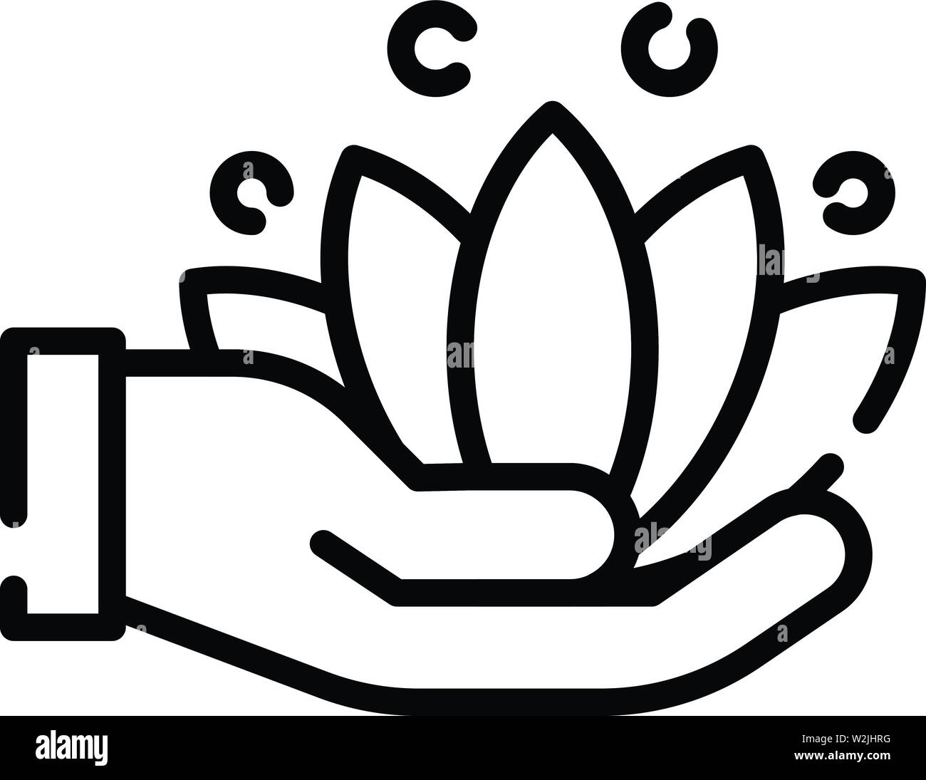 Hands And Lotus Flower Icon