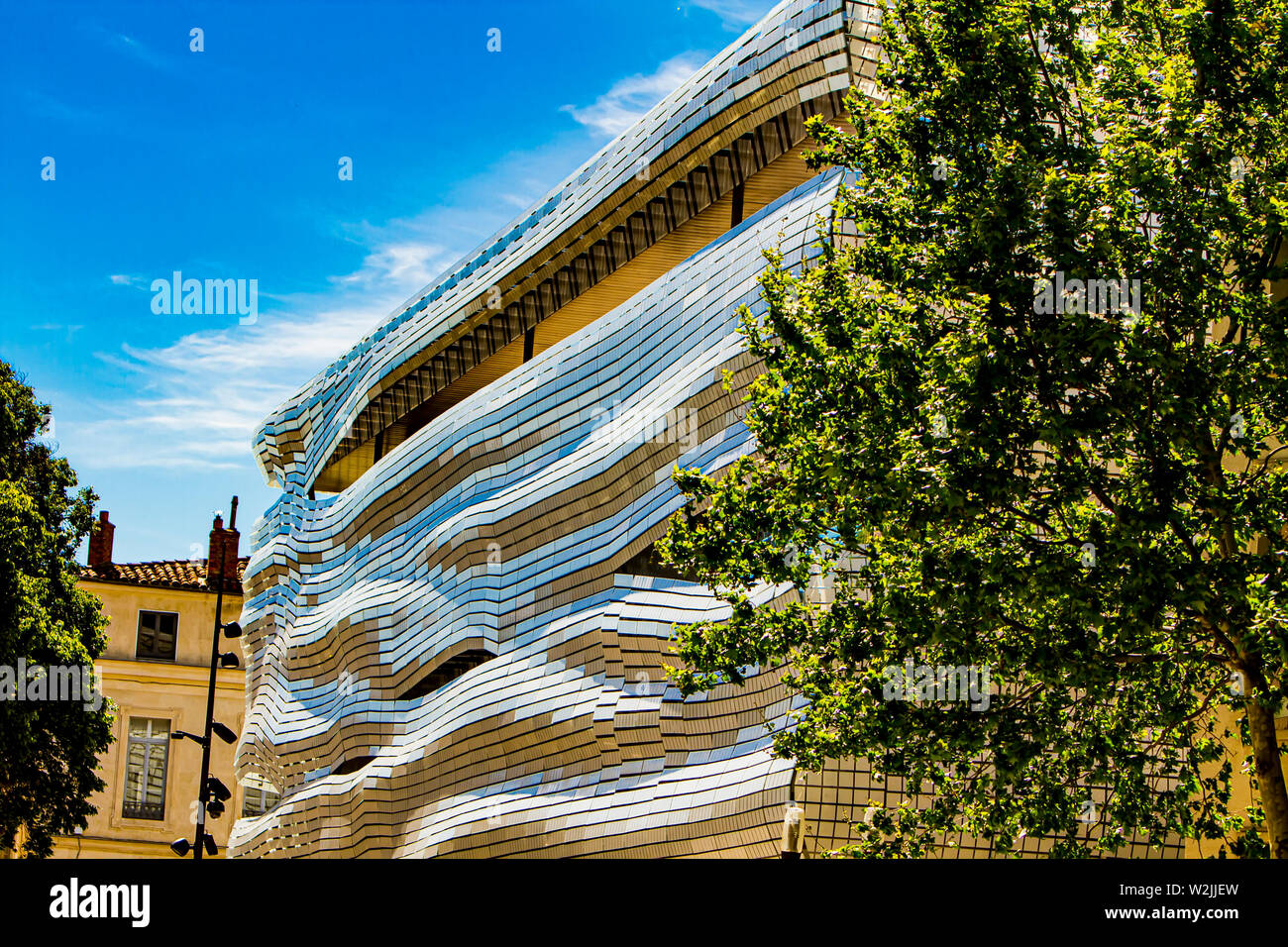 Detail of A Roman museum Nimes, France. Museum was designed by ...