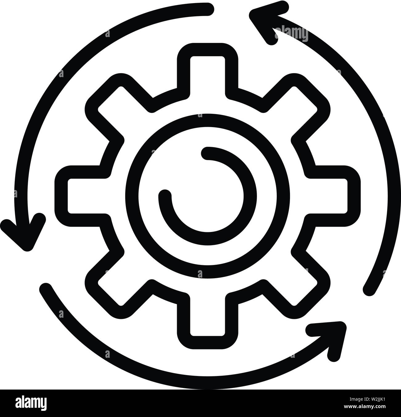 Assembly gear wheel icon, outline style Stock Vector Image & Art - Alamy