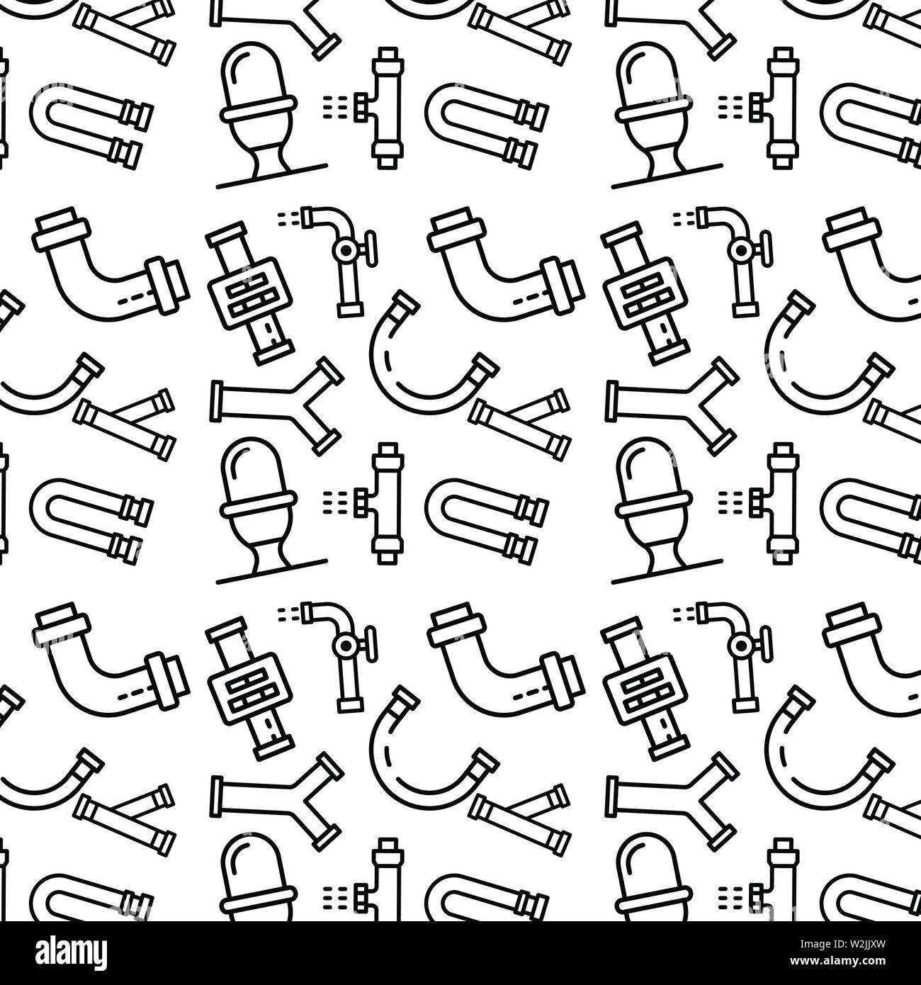 House plumbing pattern, outline style Stock Vector Image & Art - Alamy