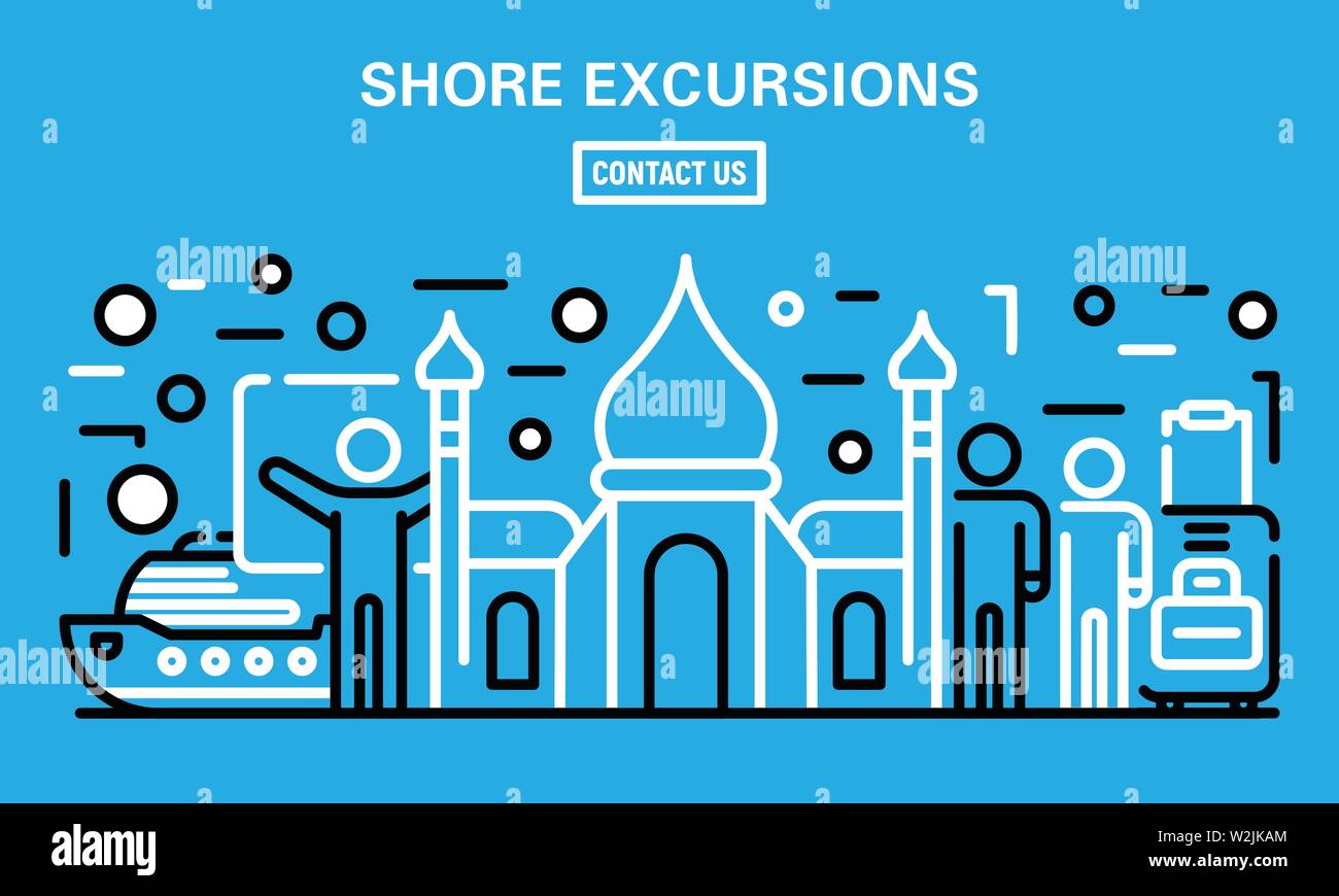 Shore excursion banner, outline style Stock Vector Image & Art - Alamy