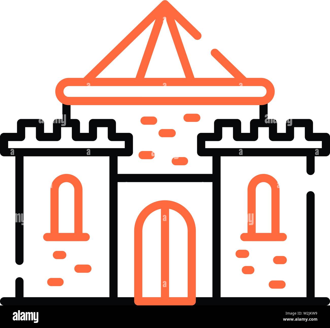 Medieval castle icon, outline style Stock Vector Image & Art - Alamy