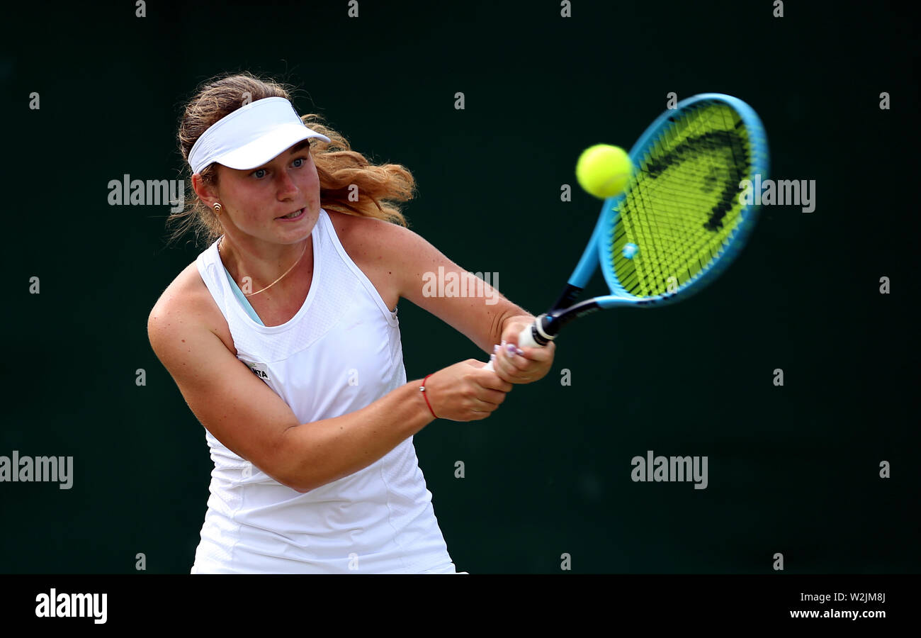 Daria Snigur in action in the Girls singles on day eight of the ...