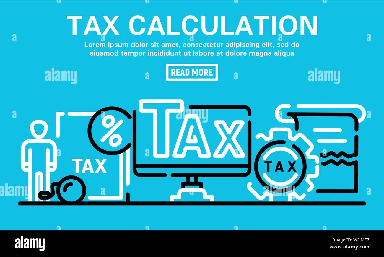 Tax calculation banner, outline style Stock Vector Image & Art - Alamy