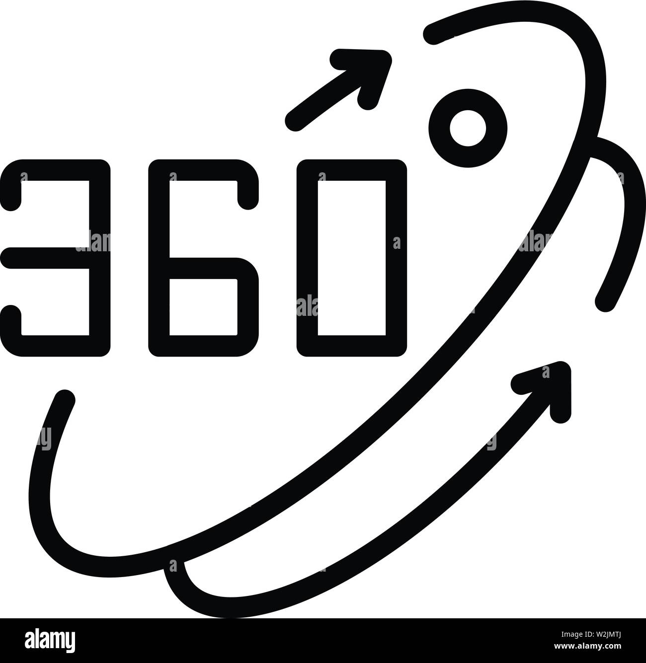 360 vr circle icon, outline style Stock Vector Image & Art - Alamy