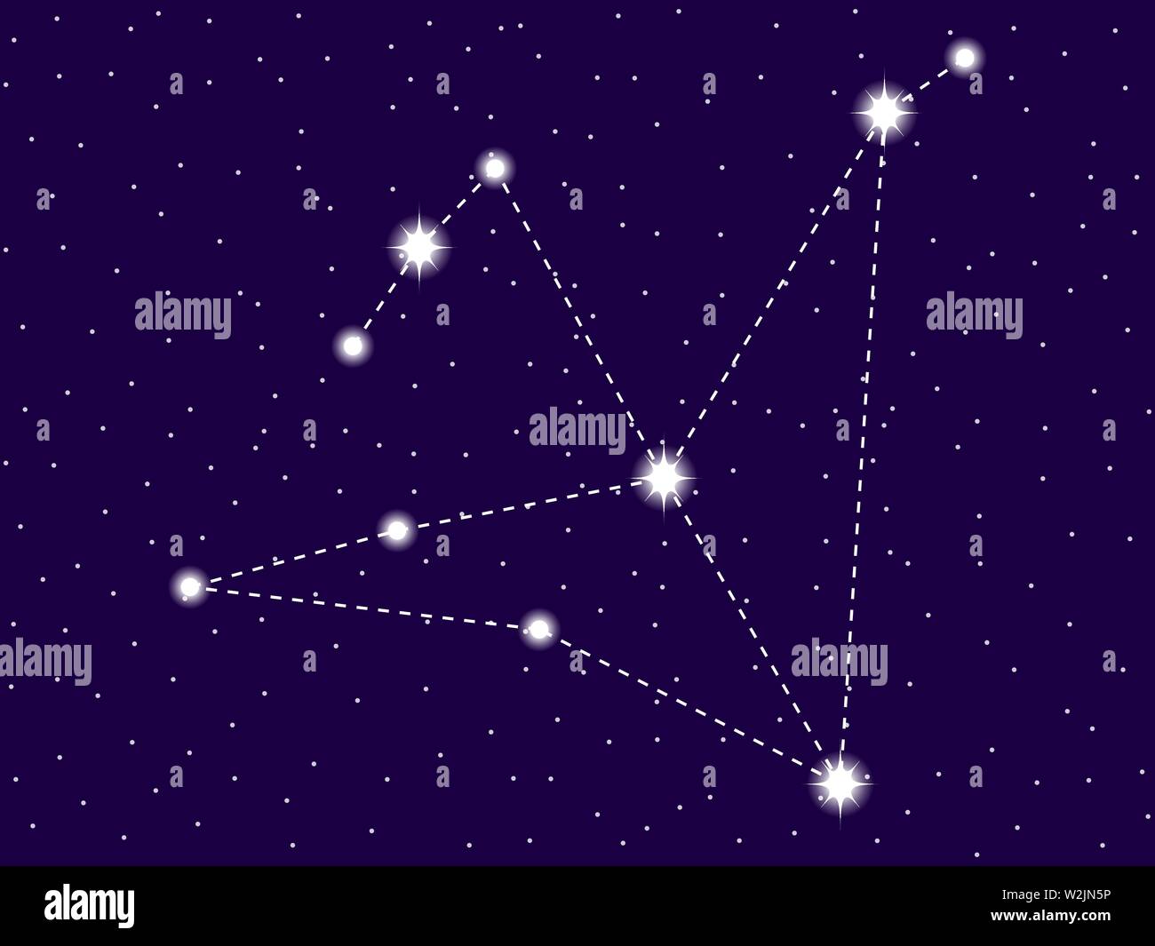 Aquila constellation. Starry night sky. Cluster of stars and galaxies ...
