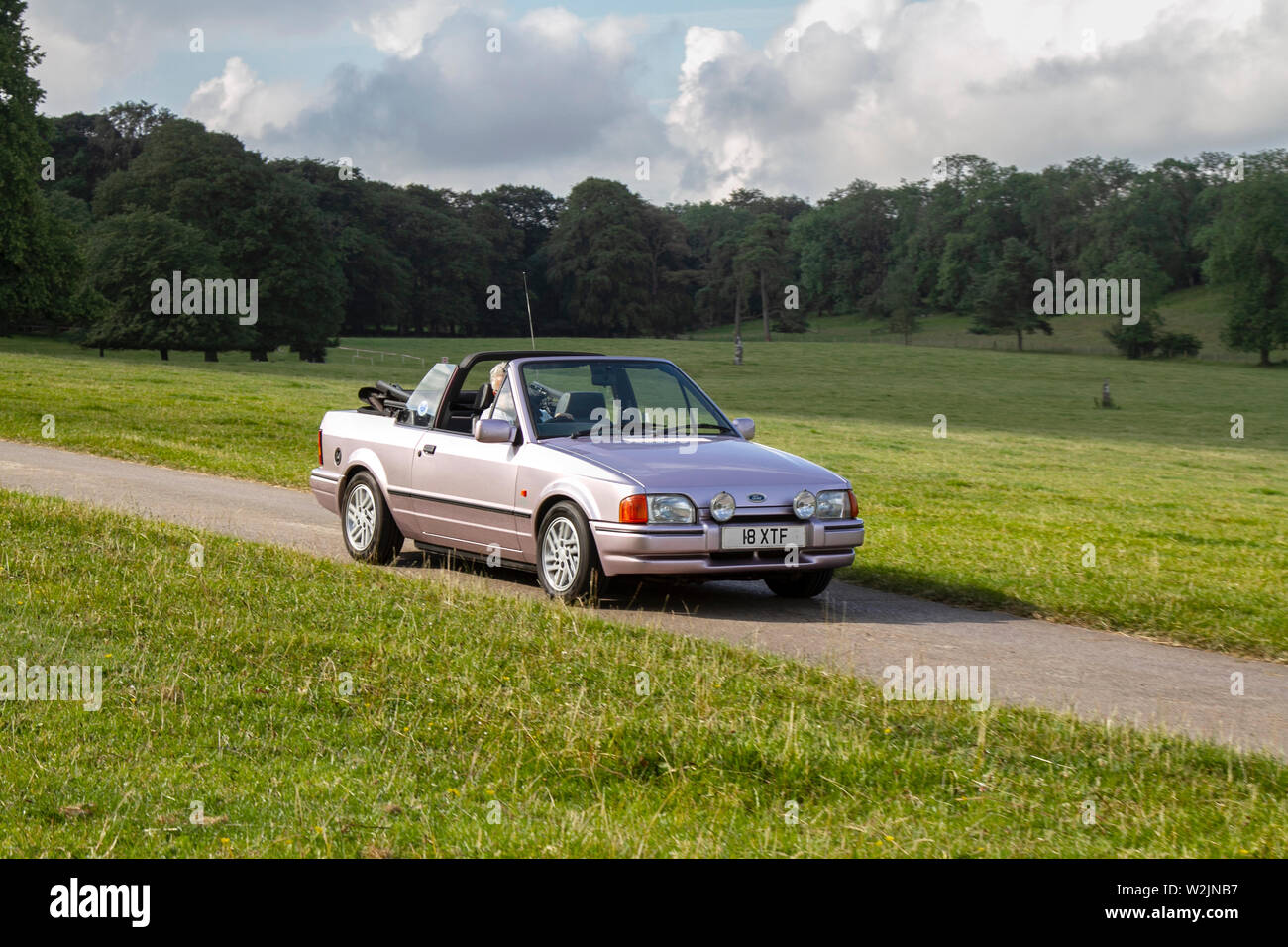 1989 80s pink Ford Escort Xr3I Convertible at the Classic Car Rally ...