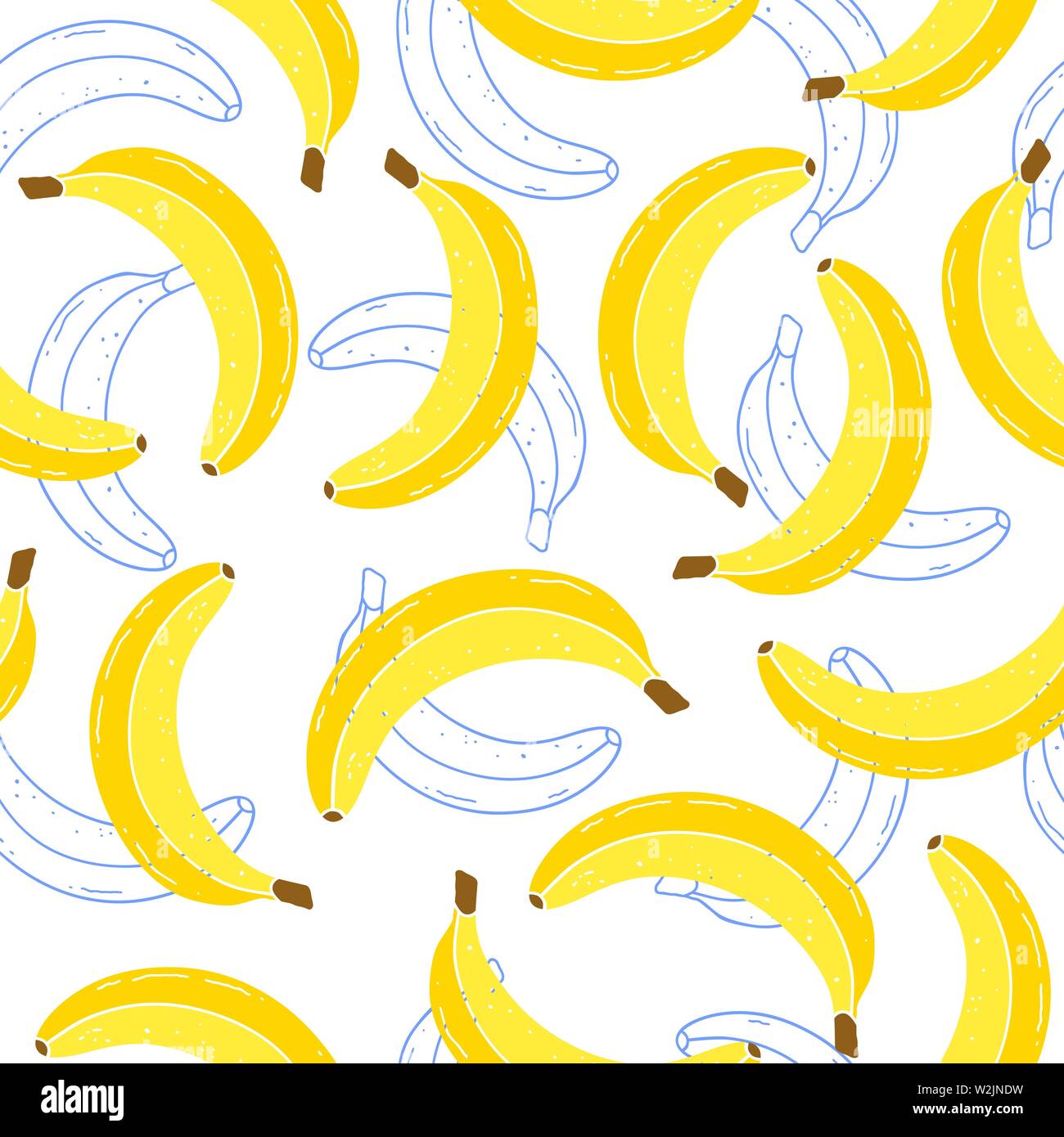 Seamless pattern with bananas on white background. Fruits texture.It be ...