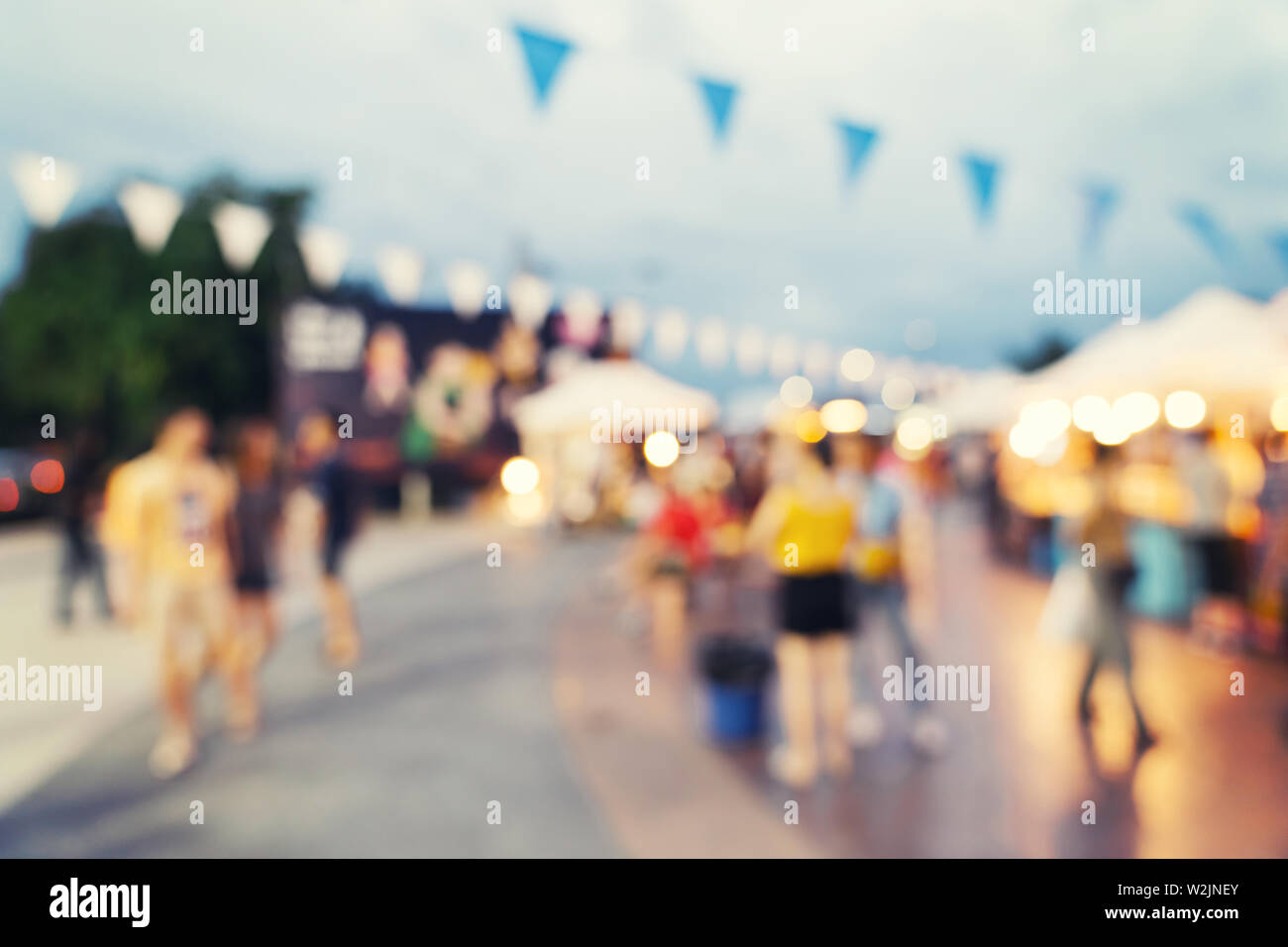 Abstract blur background in night market at shopping mall for ...