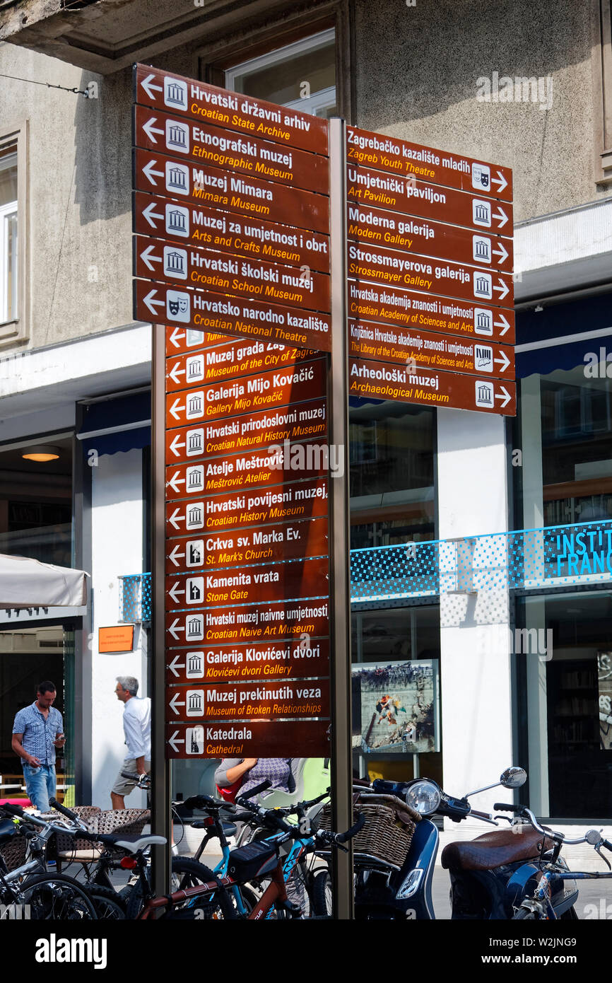 directional signs, Croatian and English languages, helpful, city ...