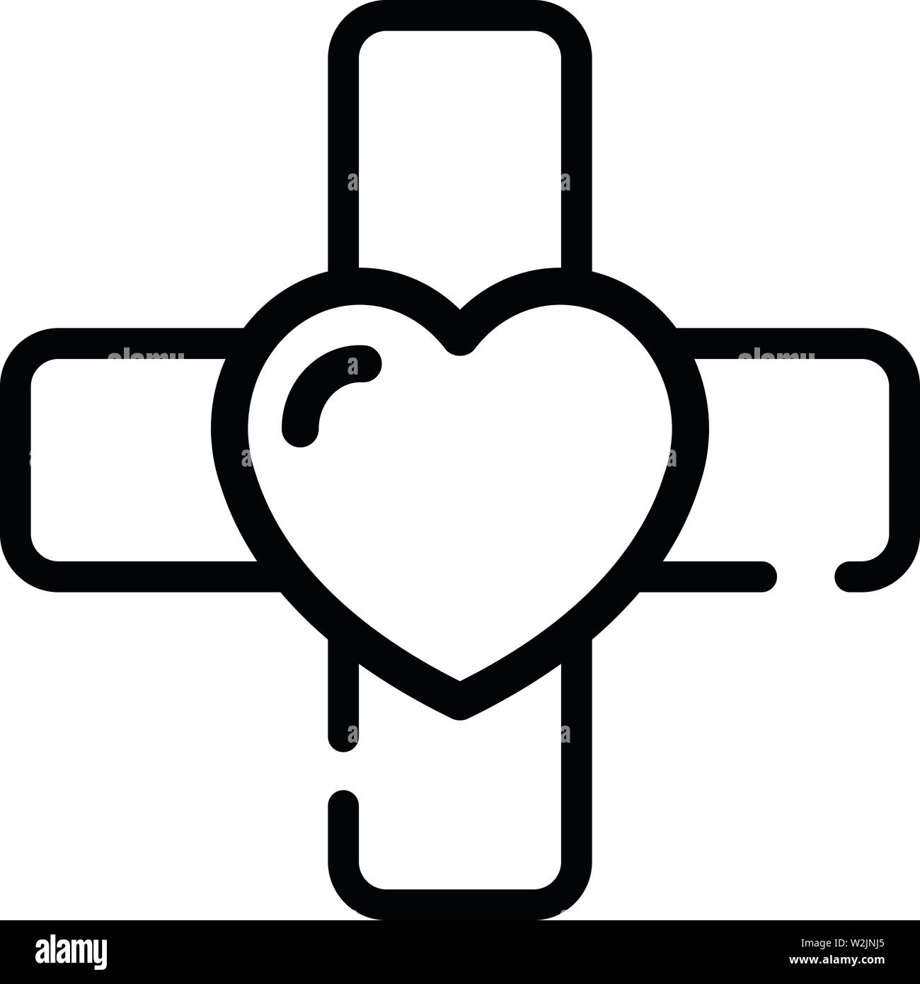 Heart cross icon, outline style Stock Vector Image & Art - Alamy