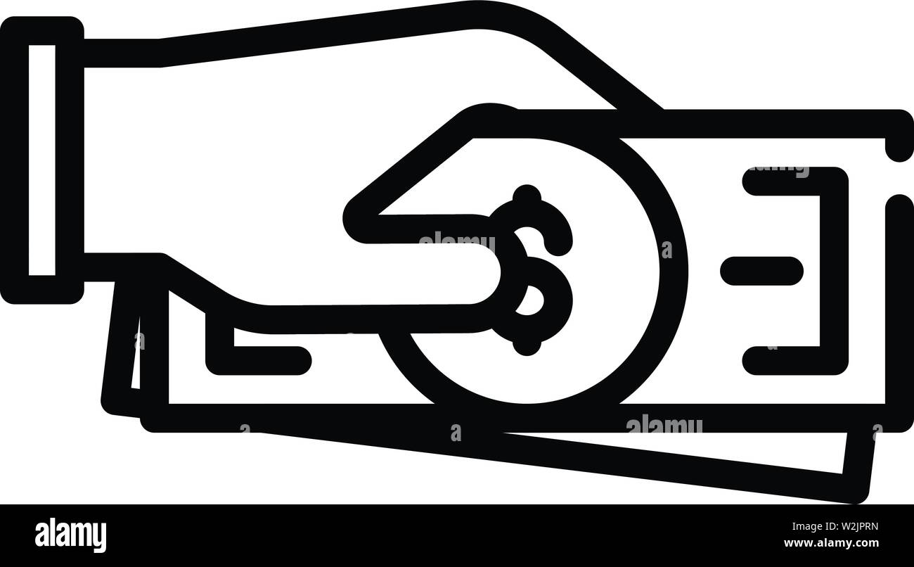 Cash money in hand icon, outline style Stock Vector Image & Art - Alamy