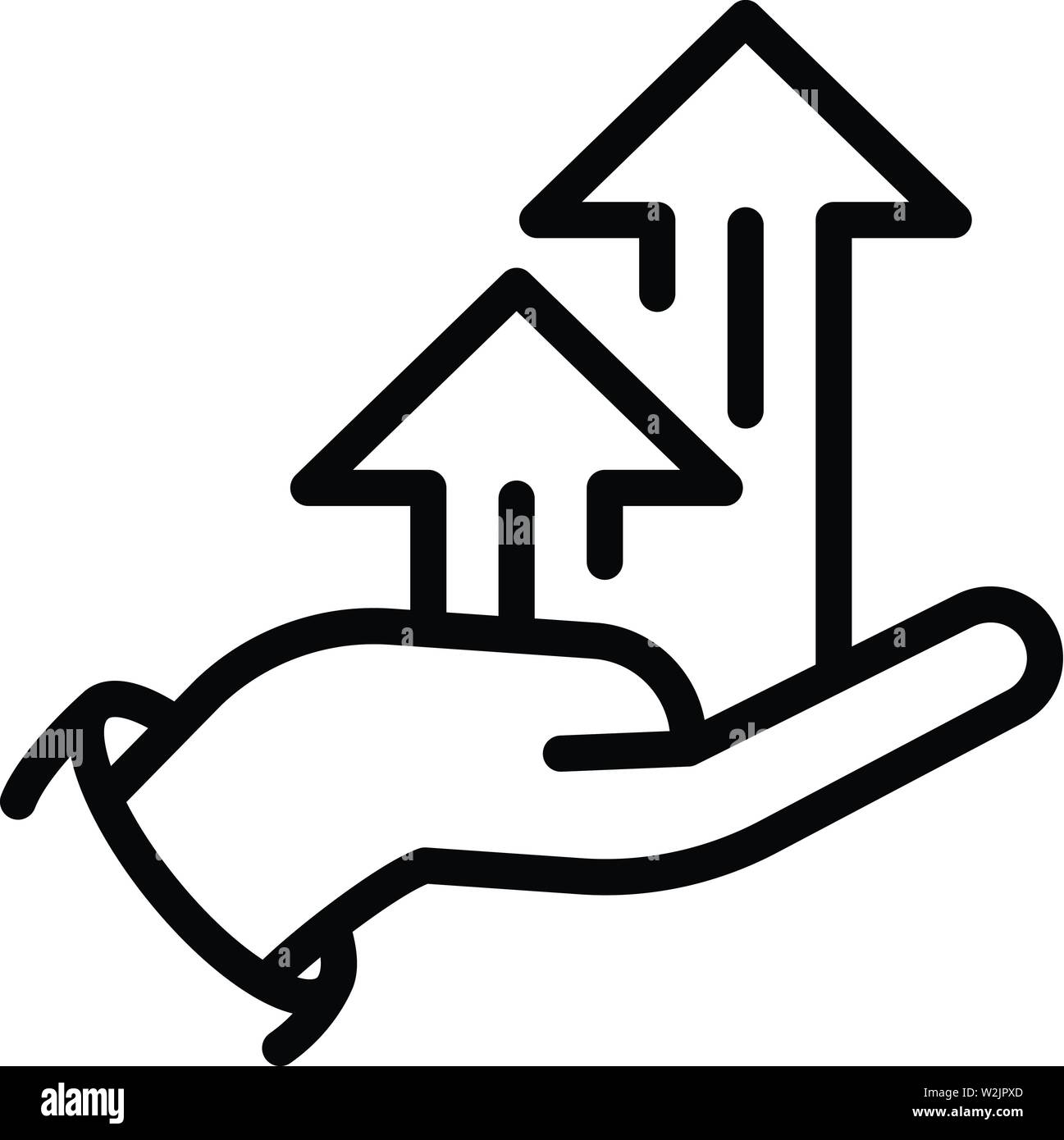 Arrows in hand icon, outline style Stock Vector Image & Art - Alamy